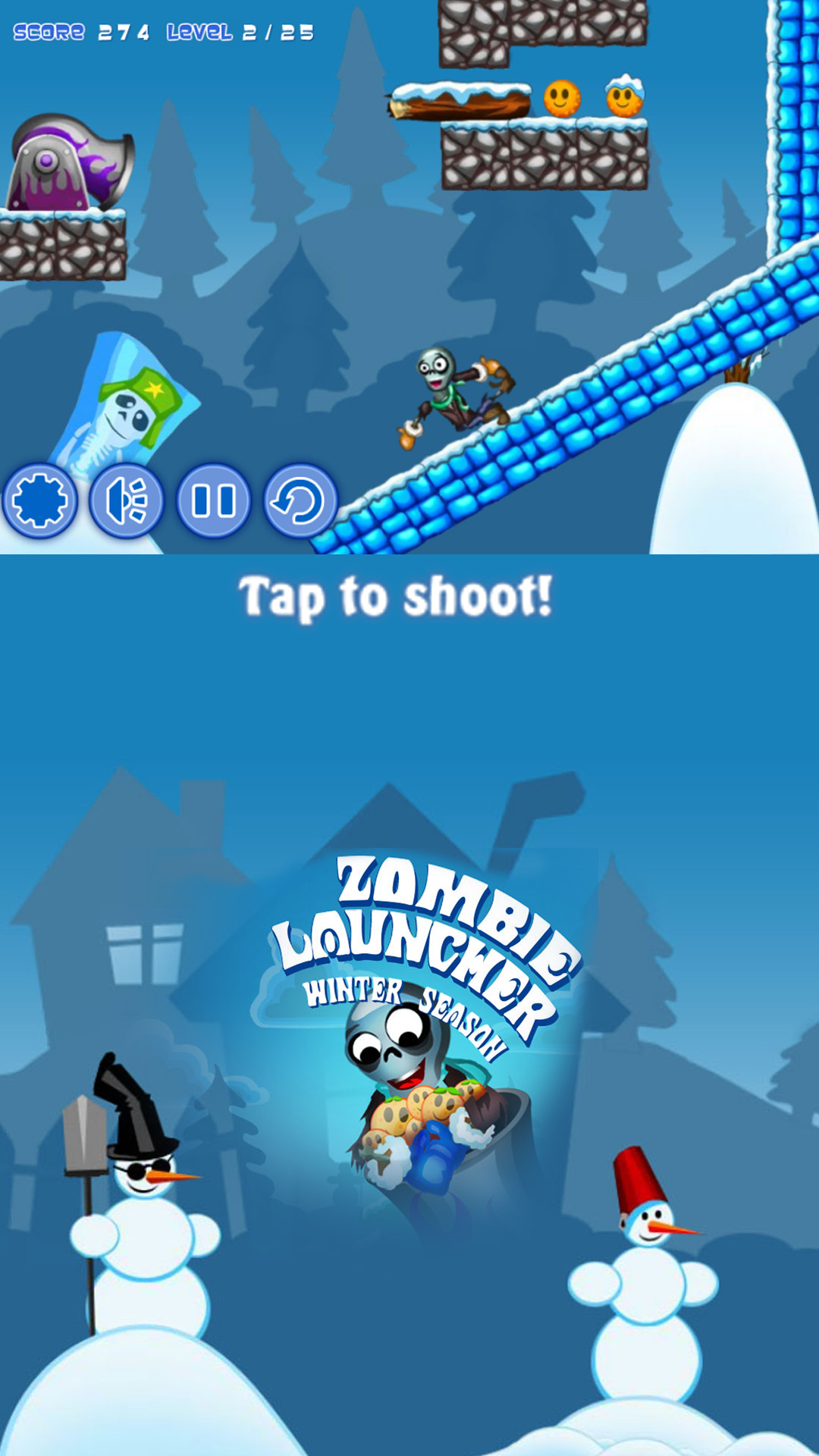Play Zombie Launcher Winter Season Game Online Now for Free on Hungama